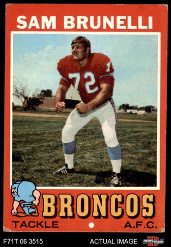 1971 Topps #185 Sam Brunelli Broncos 4 - VG/EX | eBay