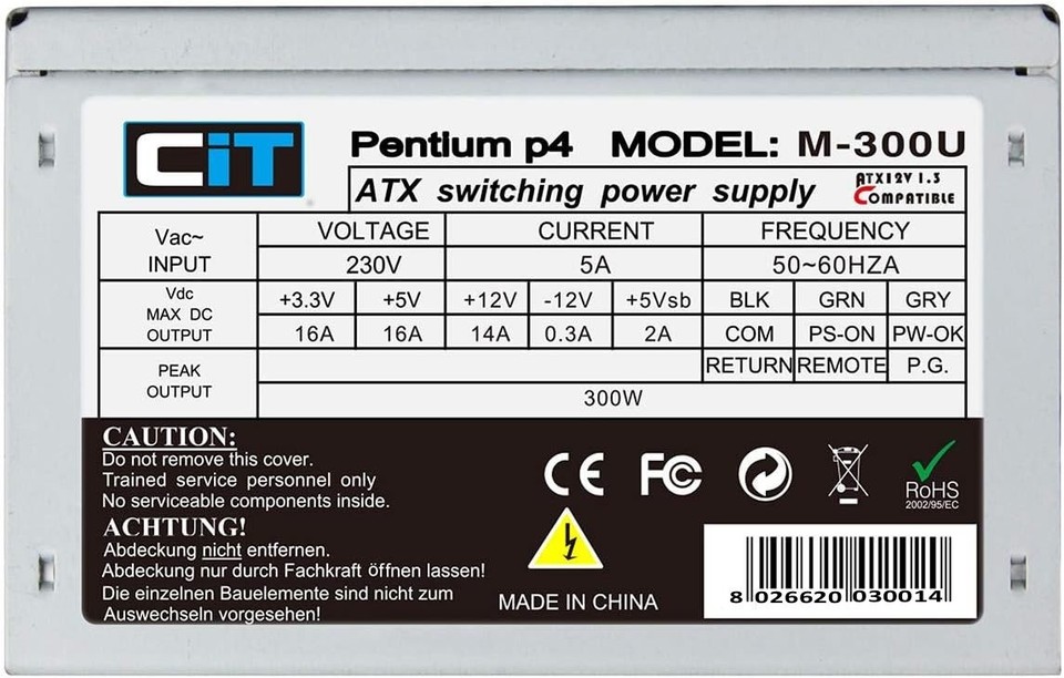 SFX PSU PC CIT SFX M-300U 300W PSU PC Power Supply 80mm Silent Fan OEM ...