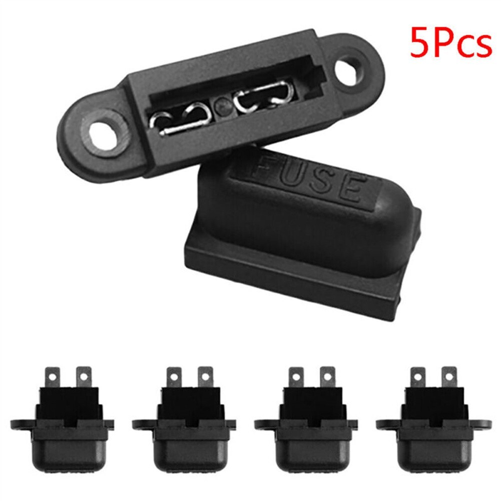 Brand New Fuse Holder Standard 2 Pins 5pcs Accessories Auto Black Blade ...