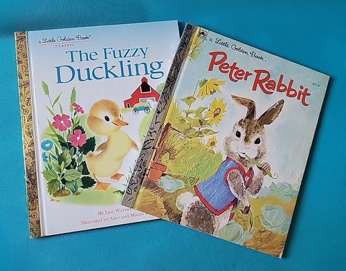 The Fuzzy Duckling & Peter Rabbit Little Golden Books Hardback~1970's ...