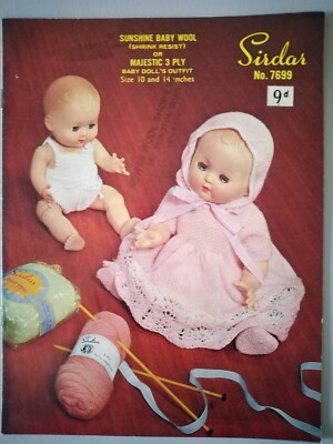 Vintage DOLL'S OUTFIT - Suit 10"/14" doll - 3ply - SIRDAR Knitting ...