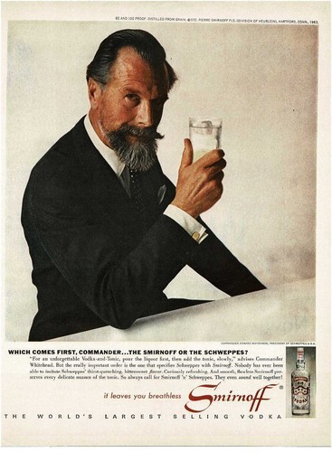 1963 SMIRNOFF vodka Commander Edward Whitehead pres. Schweppes Vintage ...