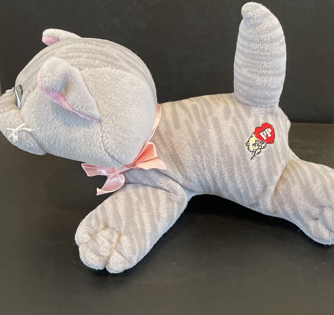 Pound Purries Cat Plush Grey Kitty Stuffed Animal Toy 8" Pink Removable ...
