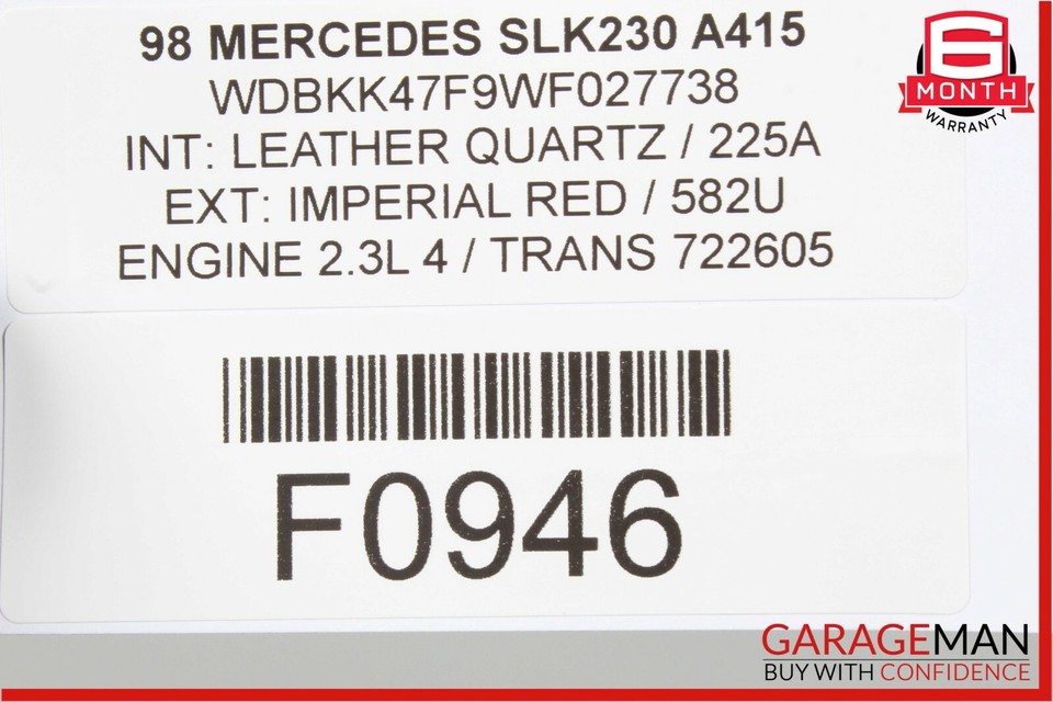 97-04 Mercedes R170 SLK230 C230 Engine Motor Air Intake Manifold ...
