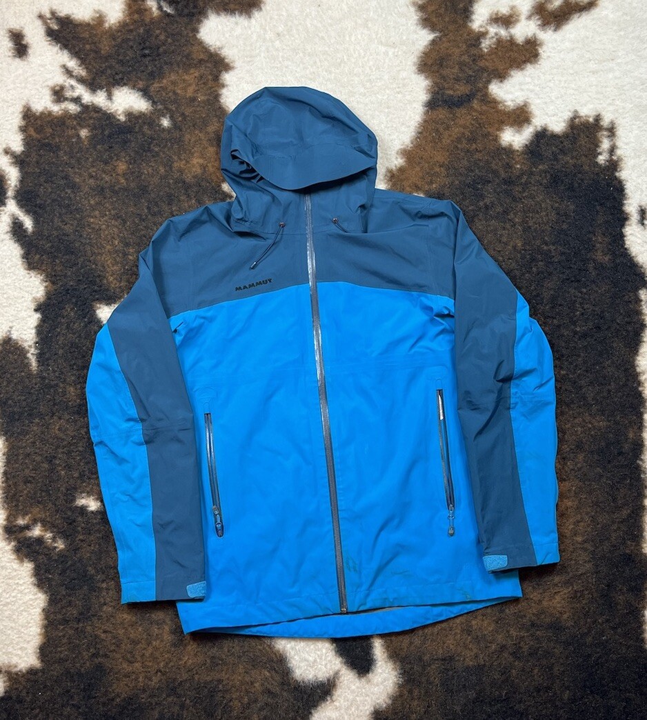 VINTAGE MAMMUT GORE TEX RAIN Jacket PARKA SHELL Blue … - Gem
