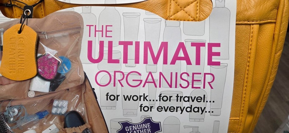 LUCA BOCELLI Yellow Genuine Leather "The Ultimate organiser" Bag - CG ...