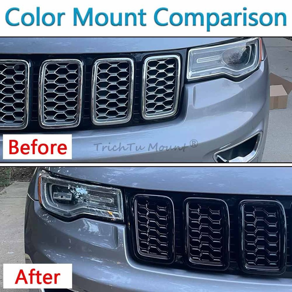 For 2017-2021 Jeep Grand Cherokee Trackhawk SRT Black Front Grille ...