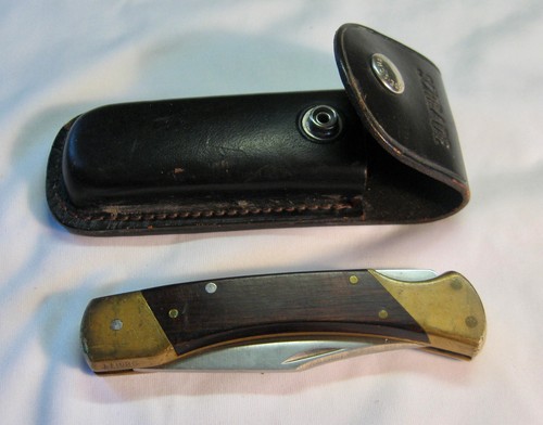 VINTAGE SCHRADE LB7 FOLDING KNIFE WITH LEATHER SHEATH | eBay