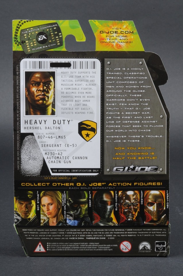 2009 Hasbro GI Joe The Rise of Cobra Heavy Duty Reactive Impact Armor ...