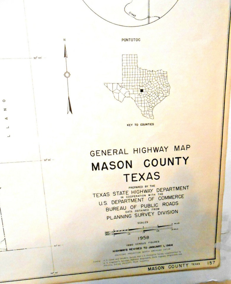 Map Old Original Mason County Texas Highway Dept Map Katemgy Fredonia ...