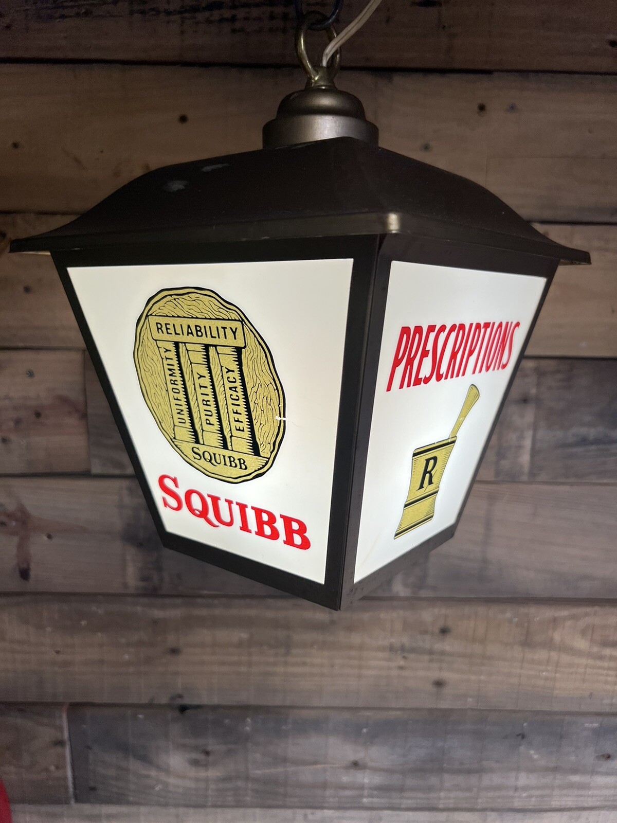 Vintage Advertising Light Display Squibb Prescriptions Rotating Store ...