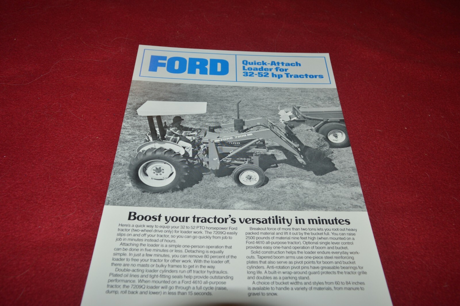 Ford Tractor 7209Q Quick Attach Loader Brochure FCCA | eBay