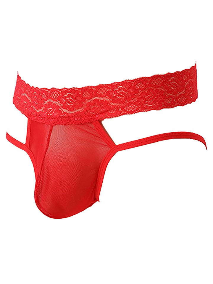 Men Pouch Open Butt Briefs Jockstraps Underwear Mesh Bulge See Through ...