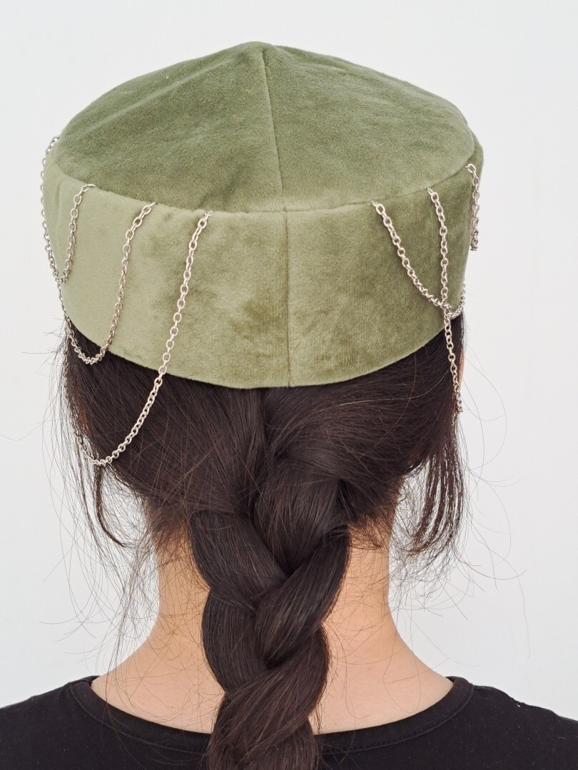 Kazakhstan traditional hat skullcap Takiya Tubeteika Green handmade ...