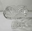 VINTAGE CRYSTAL SQUARE CLEAR GLASS COMPOTE ETCHED FROSTED FLOWERS HEAVY ...