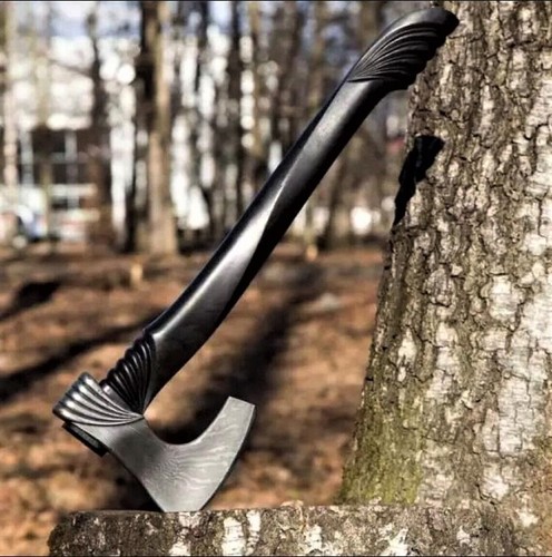 Beautiful Handmade Damascus Steel Axe, Custom Gift Axe with Rose wood ...