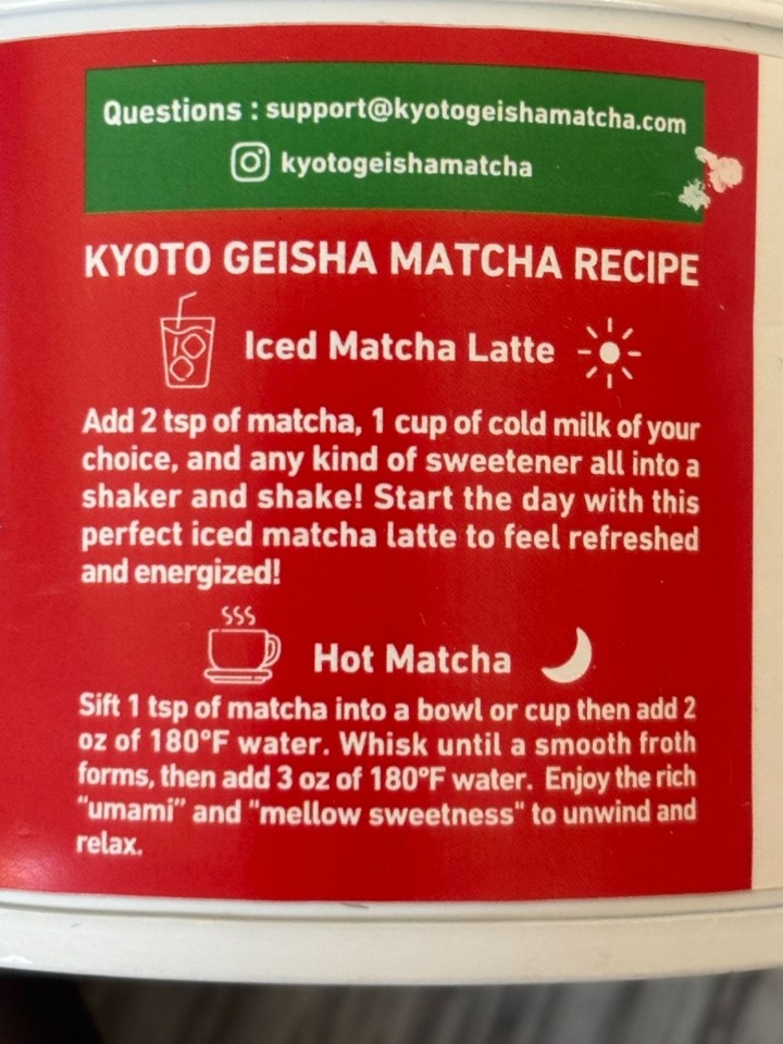 Kyoto Geisha Matcha 100% Organic Ceremonial Blend Tea 30 Servings | eBay