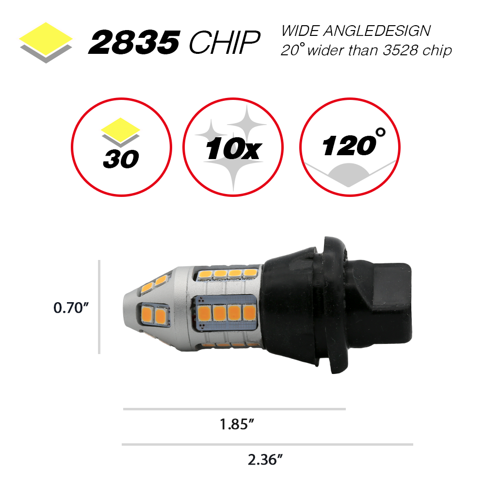 3157 with Load Resistor, All-in-one Amber Turn Signal LED Light Bulbs ...
