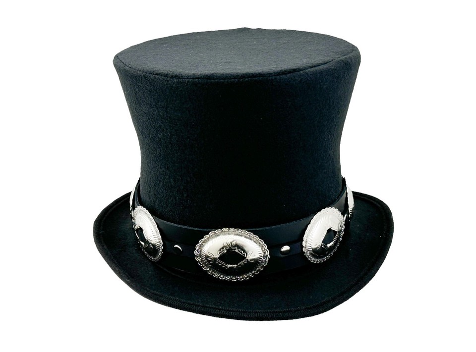 ROCK STAR SLASH GUITAR COSTUME TOP HAT CONCHO STEEL GNR LEATHER BAND ...