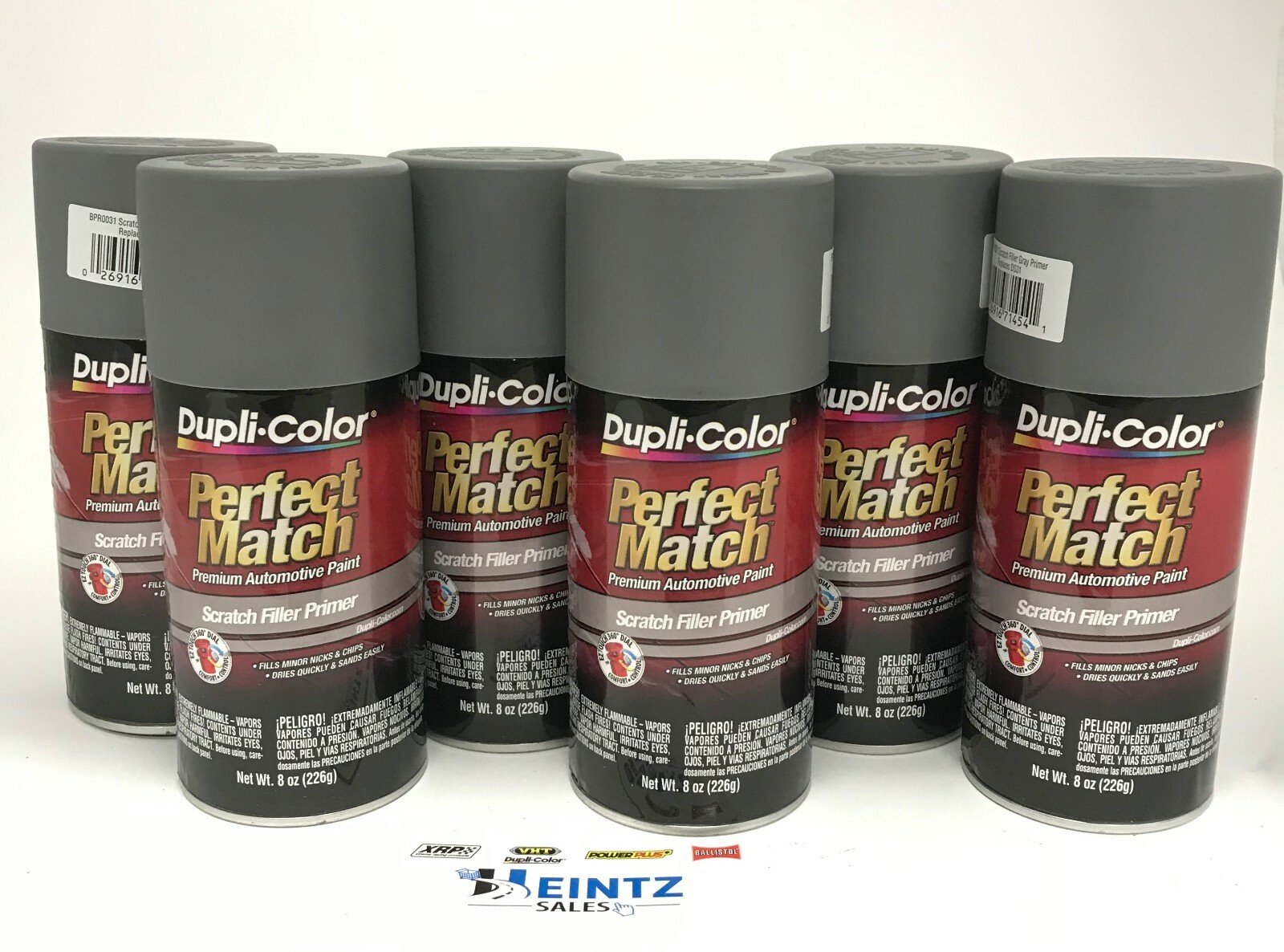 Duplicolor BPR0031-6 PACK Perfect Match SCRATCH FILLER PRIMER GRAY ...