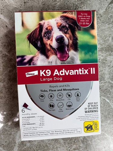 Advantix II Monthly Flea & Tick Prevention for Large Dogs (21–55 lbs ...