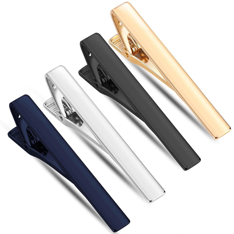 4pcs Tie Clips Men Bar Clip Set Regular Ties Necktie Wedding Business ...
