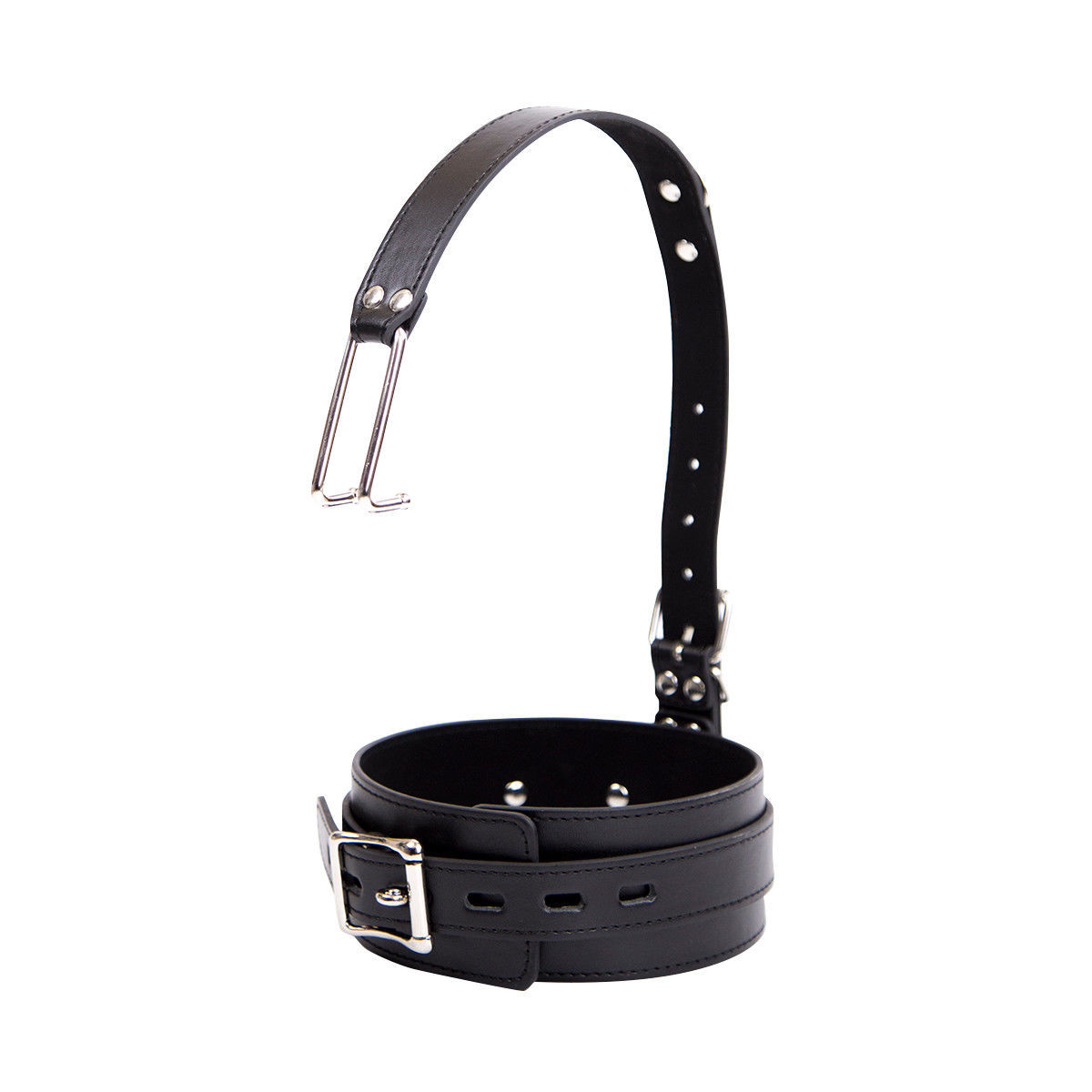 PU leather neck collar Neckcollar with nose hook set Black | eBay UK