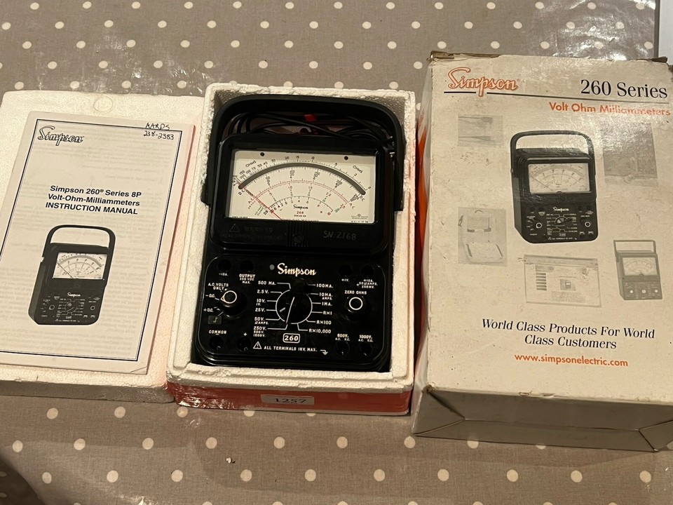 Simpson 260-8P Series 8 Volt-Ohm Milliameter Analogue Multimeter Boxed ...