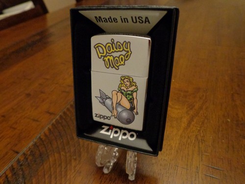 NOSE ART WWII DAISY MAE RIDING BOMB PINUP GIRL ZIPPO LIGHTER MINT IN ...