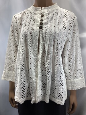 Weekend Choices White Eyelet Jacket Womens Size M 211017MGO/OB1 | eBay