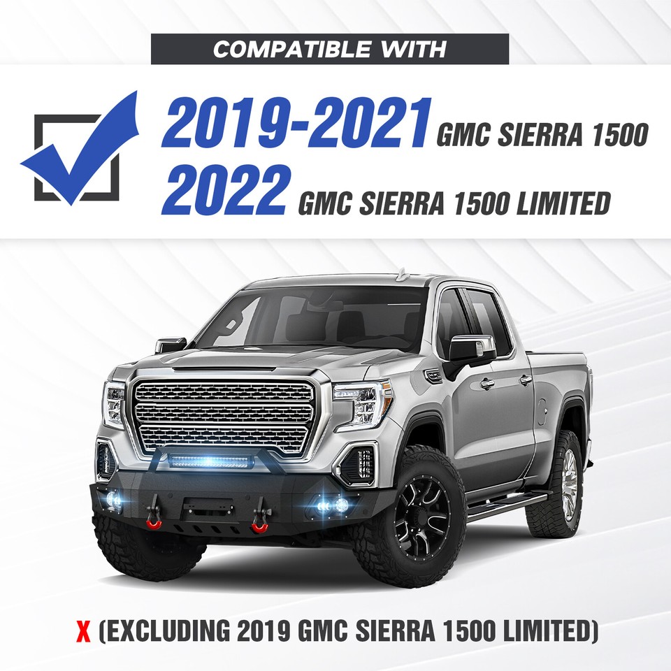 Front Bumper for 2019-2021 GMC Sierra 1500 & 22 GMC Sierra 1500 Limited ...