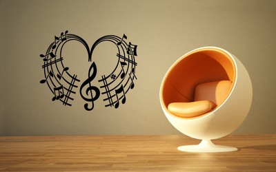 Wall Sticker Vinyl Decal Music Classical Sheet Cool Design Living Room ...