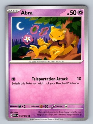Abra 054/132 Common ME01: Mega Evolution NM Pokemon TCG | eBay