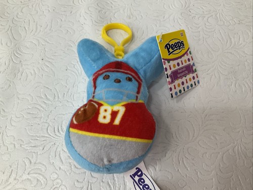 PEEPS Travis Kelsey Blue Bunny Football Plush Backpack Clip NEW | eBay