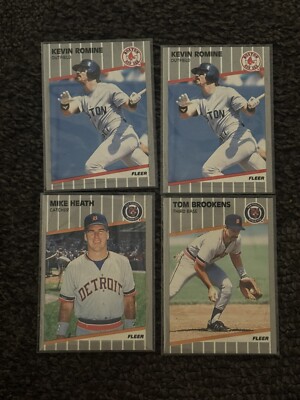 Set Of 4 1989 Fleer ERROR CARDS MIKE HEATH TOM BROOKENS Wrong Backs K ...