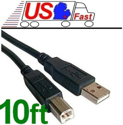 10ft USB2.0 A~B AB Printer/Device Cable/Cord/Wire for HP/CANNON/BROTHER ...