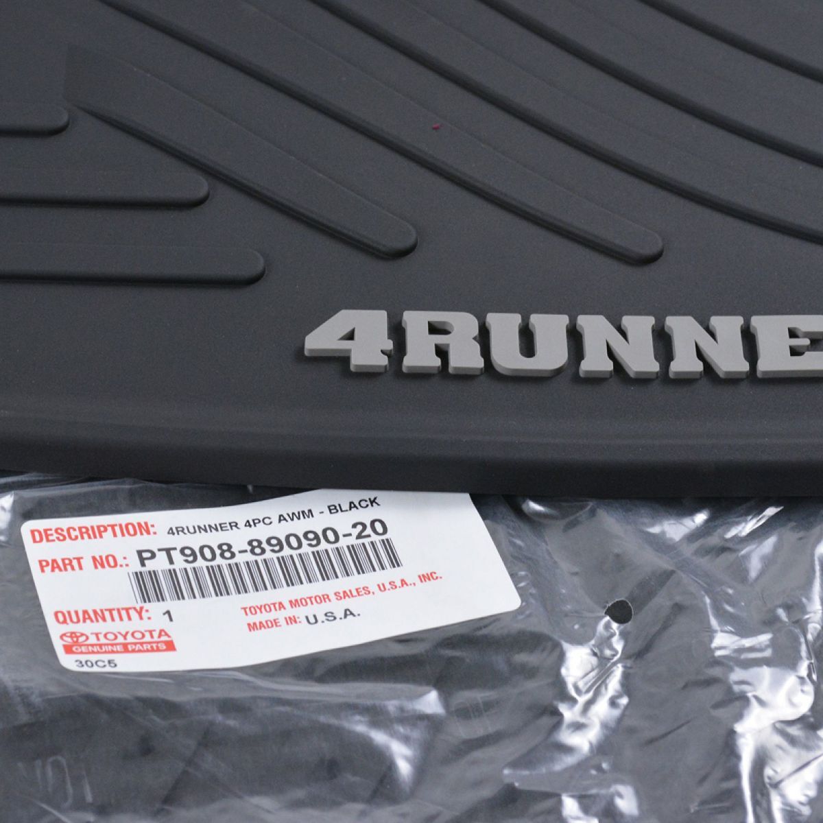 OEM Rubber All Weather 4Runner Logoed Floor Mats Set of 4 for Toyota ...