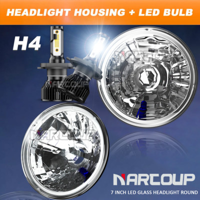 2x Fit Mack R Series 7'' Inch Round LED Headlights Sealed Hi/Lo Beam w ...