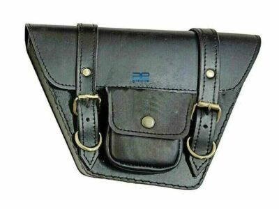 Fit For Royal Enfield Interceptor 650cc - Leather Side Panel Bag Black ...