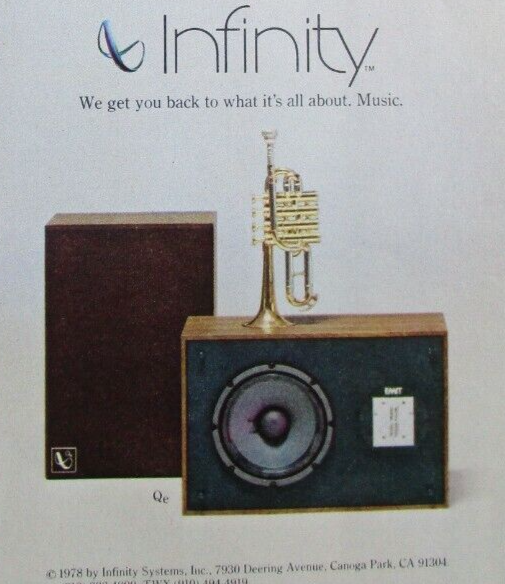 1978 INFINITY Quantum Jr & Qe Home Stereo Speakers Print Ad - TRUMPET ...