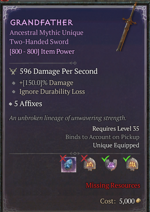 Diablo 4 D4 ETERNAL NO SEASON ALL MYTHIC UNIQUES RUNEPACK 6/6/6 | eBay
