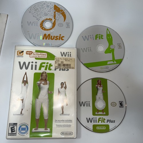 Wii Fit Plus, Wii Fit & Wii music bundle Disc lot Nintendo 45496901707 ...