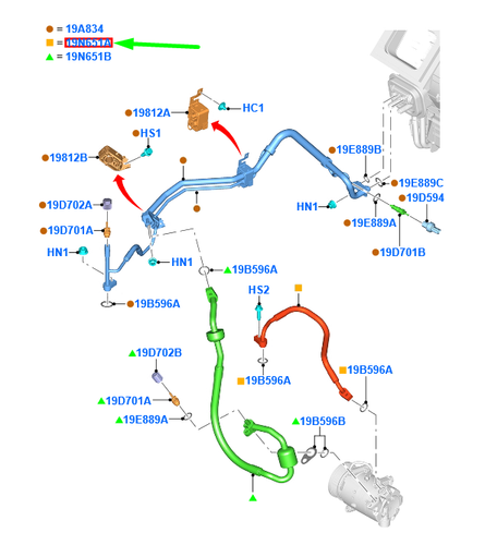 FORD KUGA MK2 C520 AC Tuyau Tuyau Assy DV41-19N602-AC 1876909 NOUVEAU ...