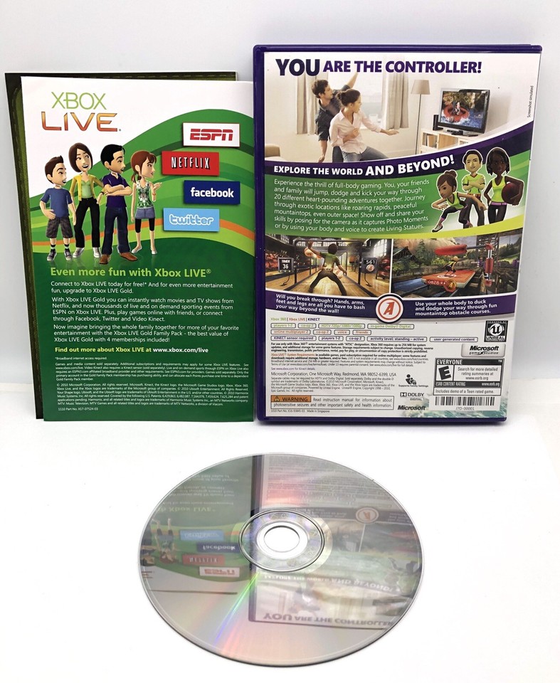 Kinect Adventures Microsoft Xbox 360 Video Game Complete With Manual | eBay