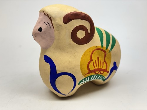 Japanese Folk Art Zodiac Colorful Paper Mache Sheep Ram 5 1/2” | eBay