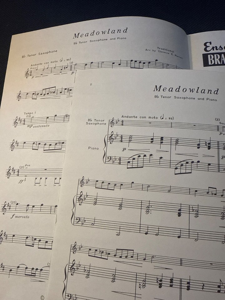 Meadowland for Tenor Sax & Piano by Clarence Hurrell Rubank HL04477540 ...