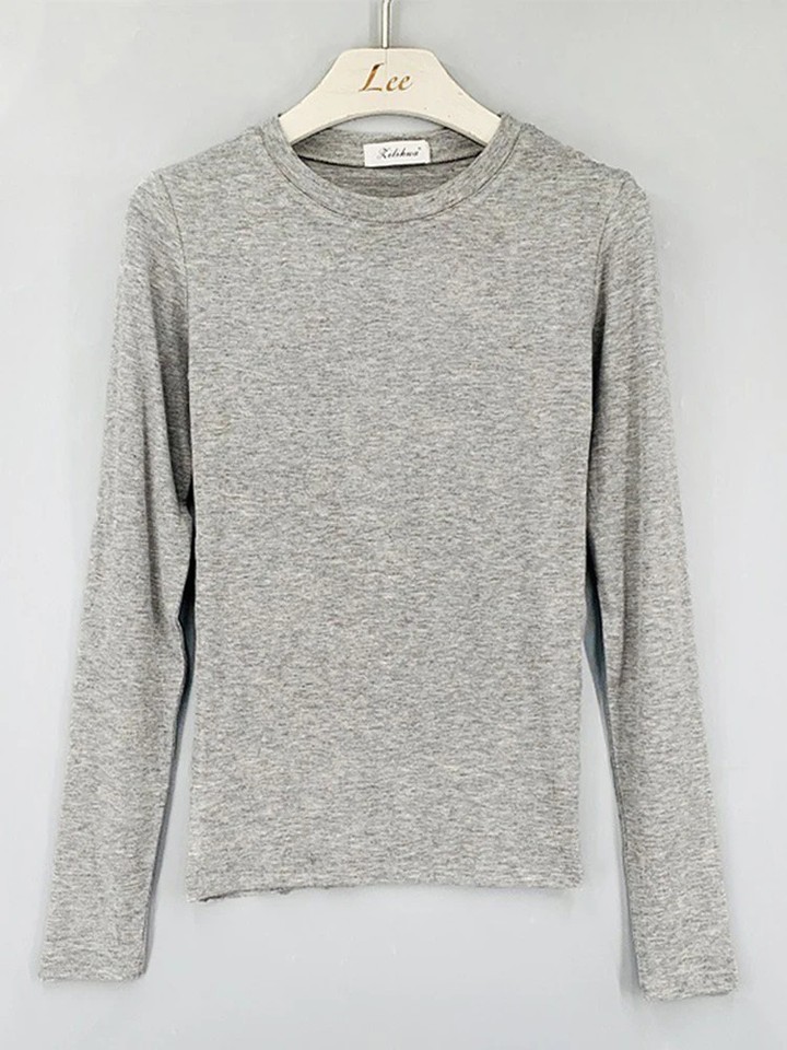 T-shirts Sexy Tshirts Cotton Long Sleeve Tops Soft Thin Transparent Tee ...