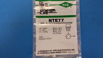 NTE77, ECG77, NPN-Si, CATV Broadband Driver/Amp | eBay