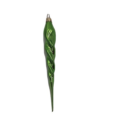 Christopher Radko Spiral icicles, Glass Christmas Tree Ornament, Green ...