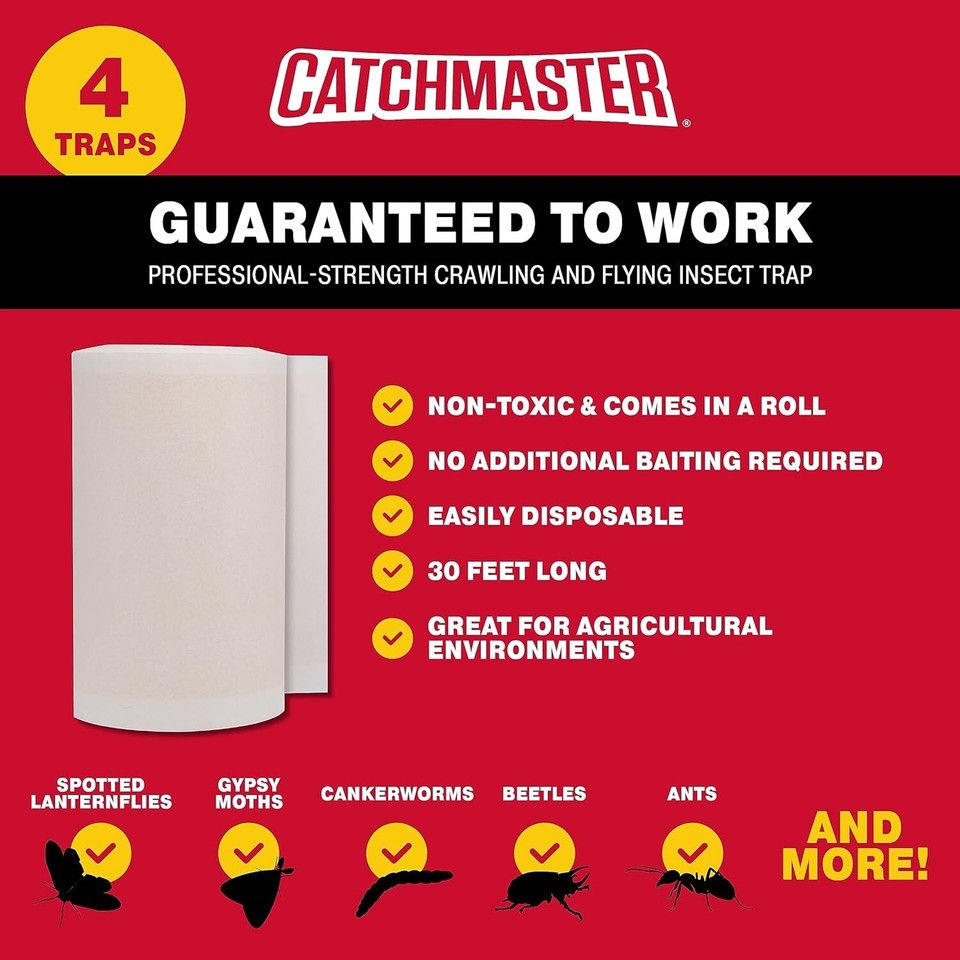 Catchmaster Tree Shield Lantern Fly & Ant Traps Insect Barrier, 4 Rolls ...